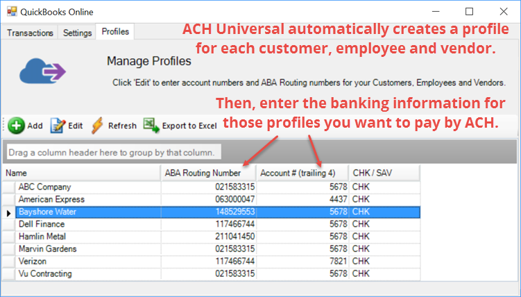 ACH Software - QuickBooks